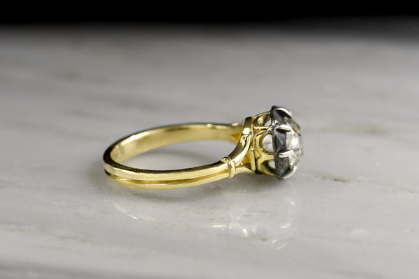 Georgian, Victorian Style Engagement Ring; Collet Set Old Mine Diamond ...