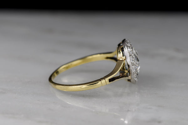 Edwardian / Belle Époque Split Shank Round Cluster Engagement Ring ...