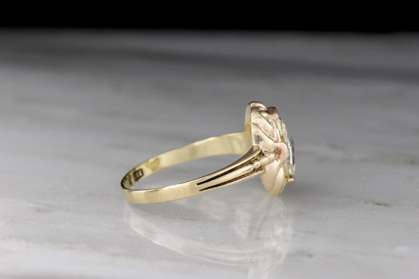 Antique German Victorian-Era Engagement Ring, Oval Rose Cut Diamond ...