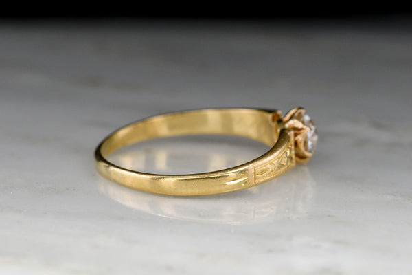 Antique Victorian Solitaire Engagement Ring--Old European Cut Diamond ...