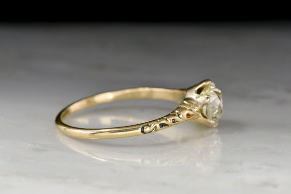 Victorian / WWI Era Engagement Ring, 1.19 Ct. Old European Cut Diamond ...