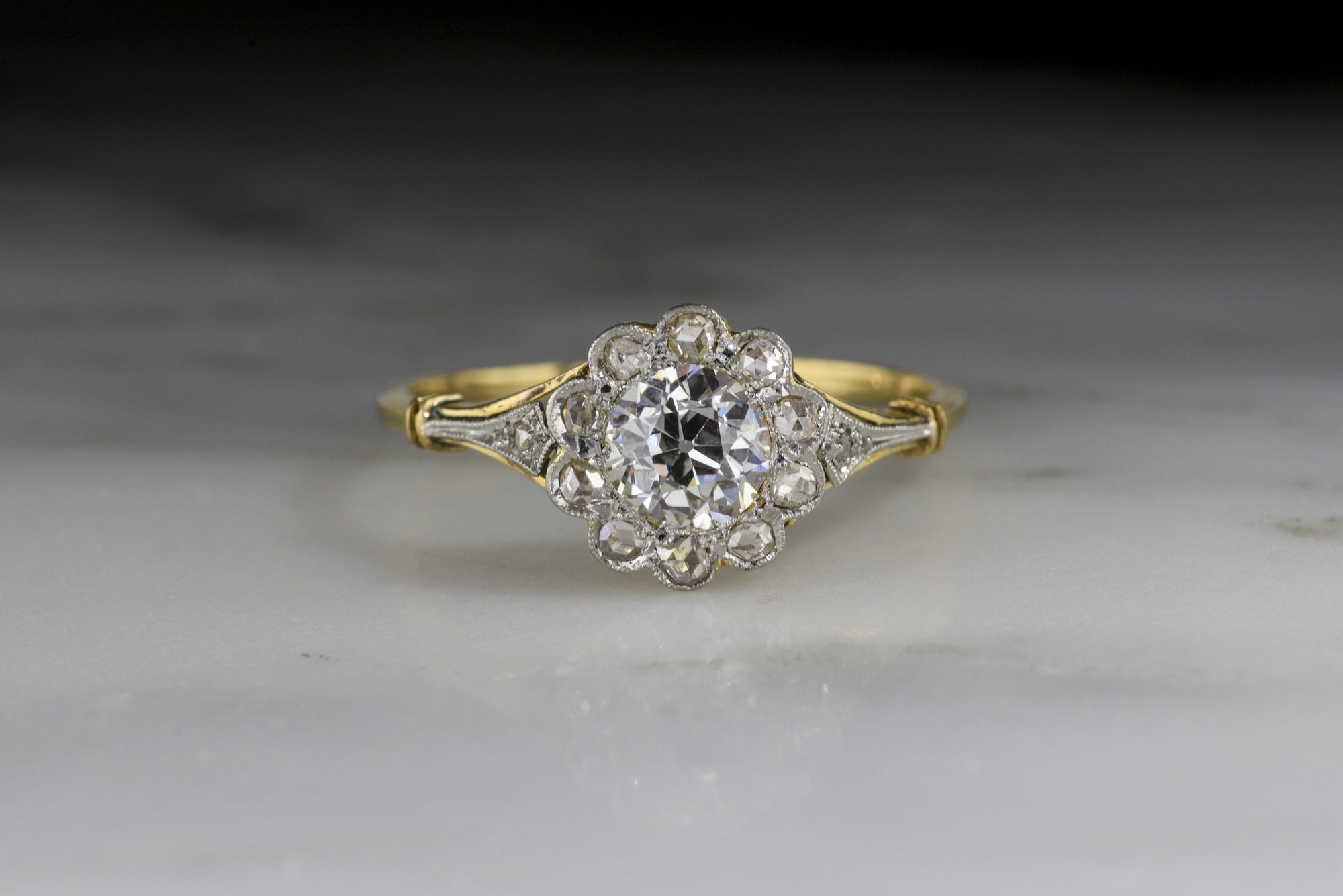 Antique French Engagement Ring with a GIA Certified Old European Cut D ...