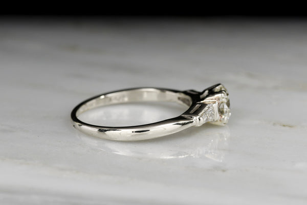 Vintage WWII / Midcentury Engagement Ring, Tapered Baguette Diamonds ...