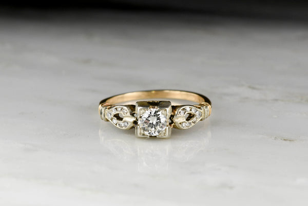 WWII Era Victorian Revival / Mid Century Ring with Buckle and Clasp Sh ...