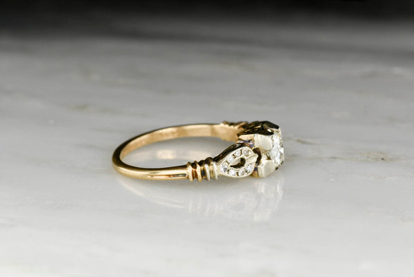 WWII Era Victorian Revival / Mid Century Ring with Buckle and Clasp Sh ...